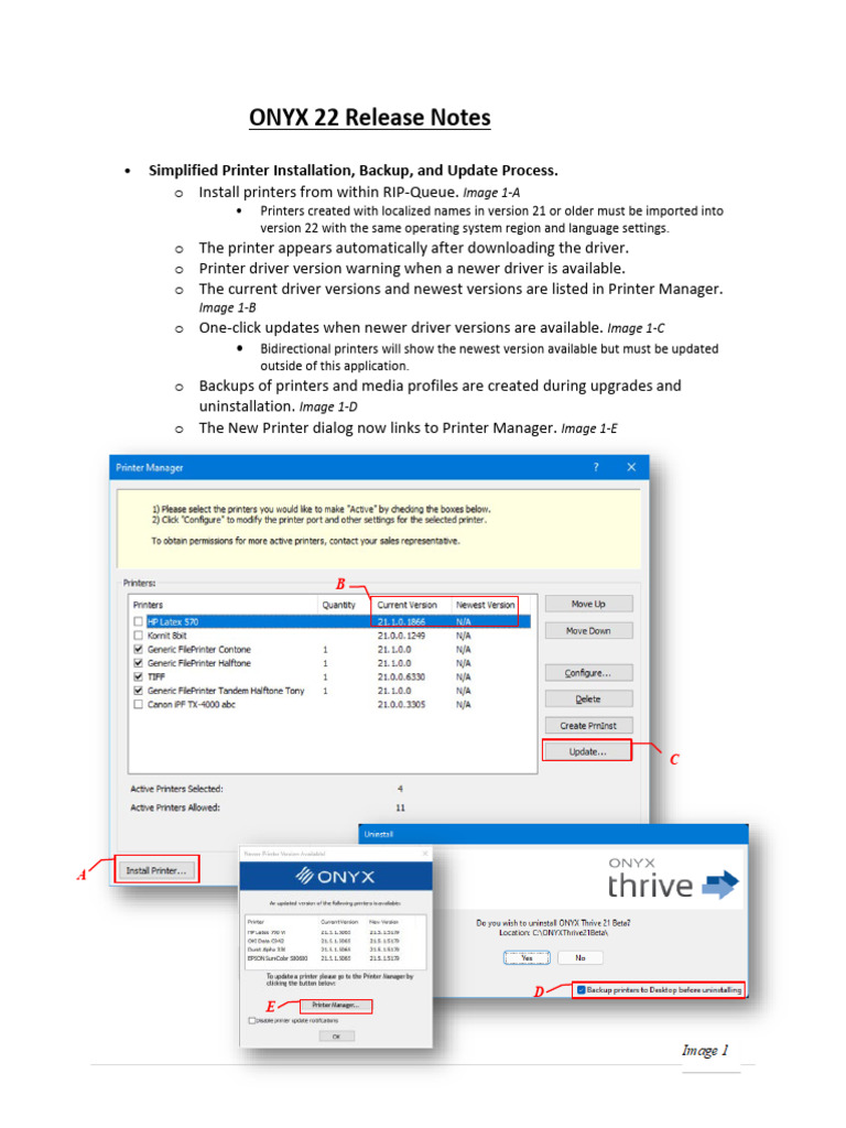 ONYX Release Notes | PDF | Filename | Printer (Computing)