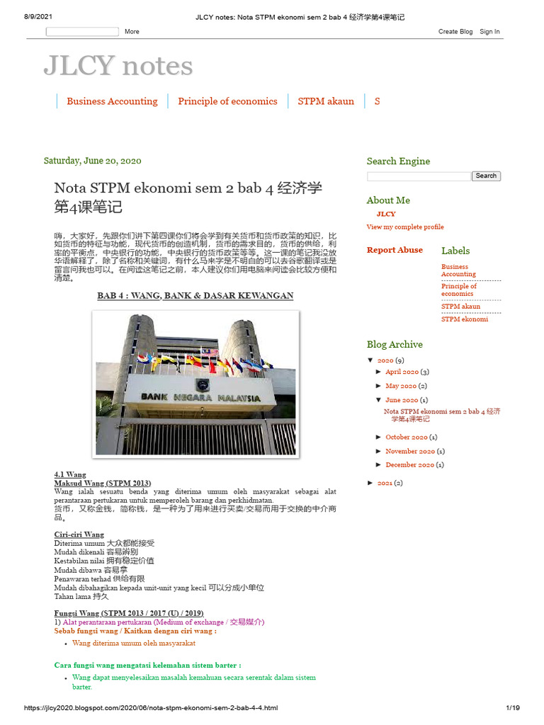 Nota STPM Ekonomi Sem 2 Bab 4 | PDF