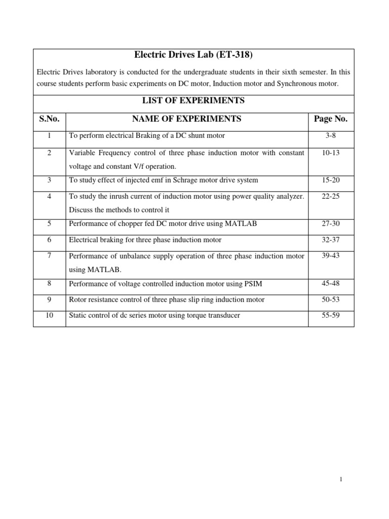 SMD Lab - 5th Sem Complete Manual | PDF | Electric Motor ...