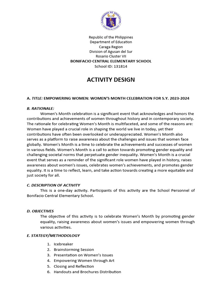 Graduation Activity Design | PDF | Children's Rights