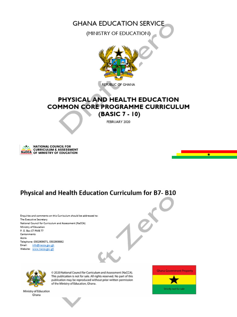Physical Education and Health CCP Curriculum B7 B10 Draft Zero | PDF ...
