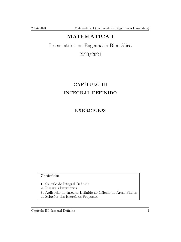 Exercicios MATE1 Capitulo 3 LEBIOM 2023 24 | PDF | Análisis matemático | Matemáticas