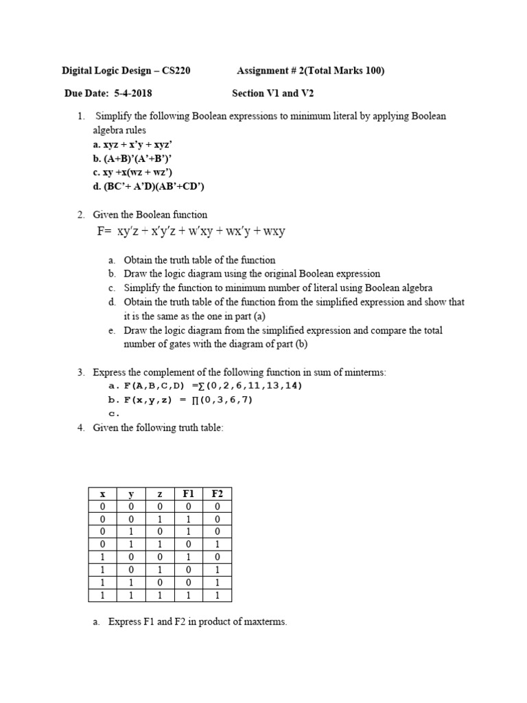 Assign2 DLD | PDF | Logic Gate | Theory Of Computation