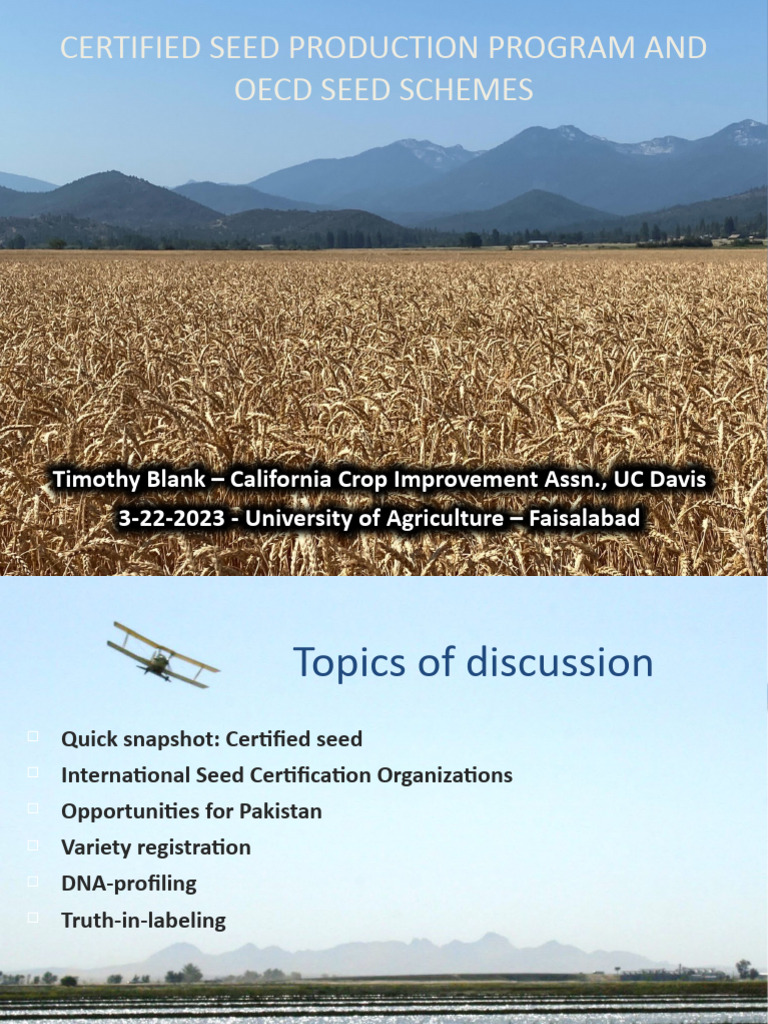 OECD Seed Certification Overview | PDF | Food Industry | Food And Drink