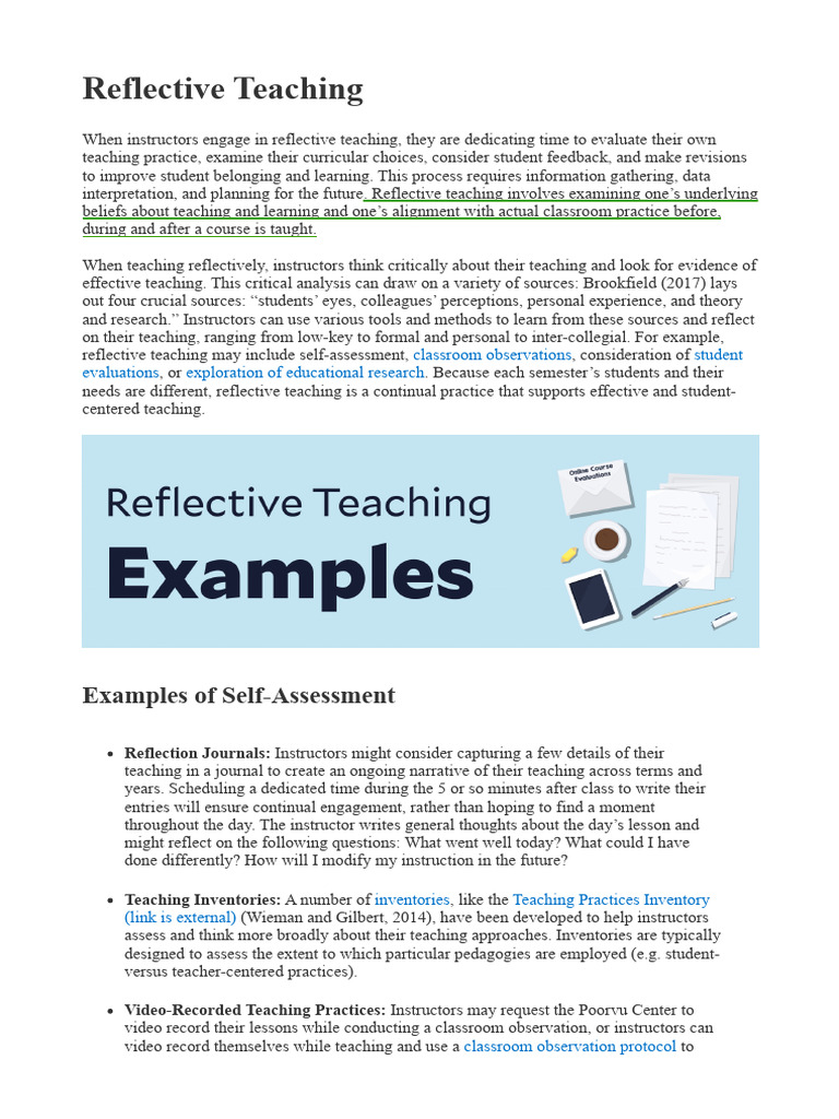 Reflective Teaching | PDF | Critical Thinking | Cognition