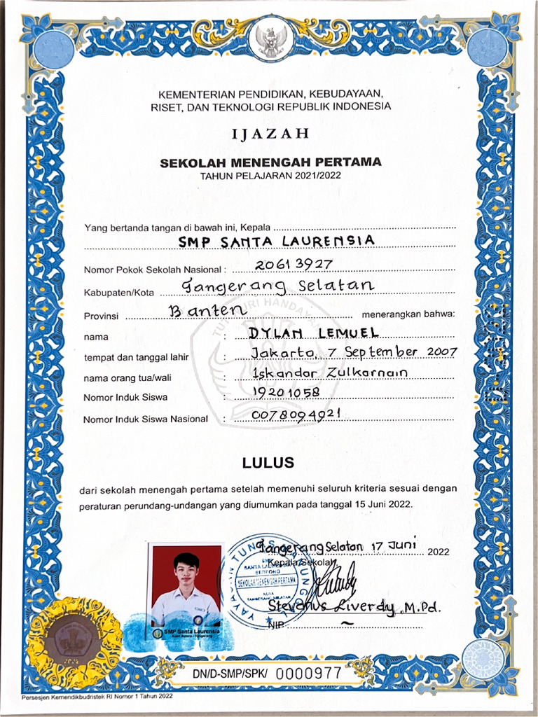 DL Ijazah SMP | PDF