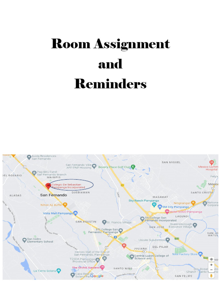 Room Assignment-Civil Engineer - Pampanga | PDF
