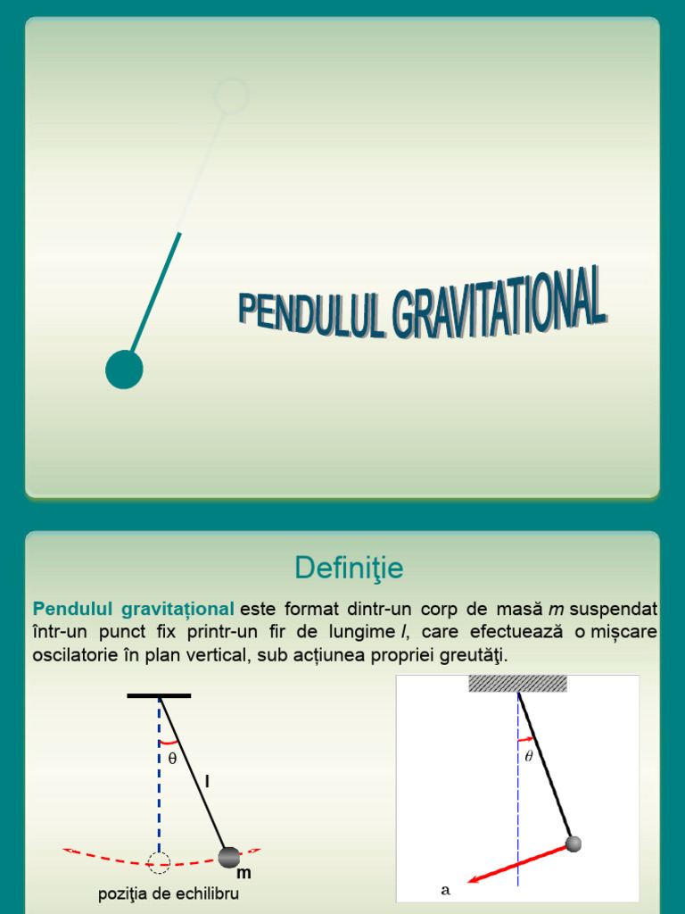 Clasa XI Oscila II I Unde Mecanice Pendulul Gravitational | PDF