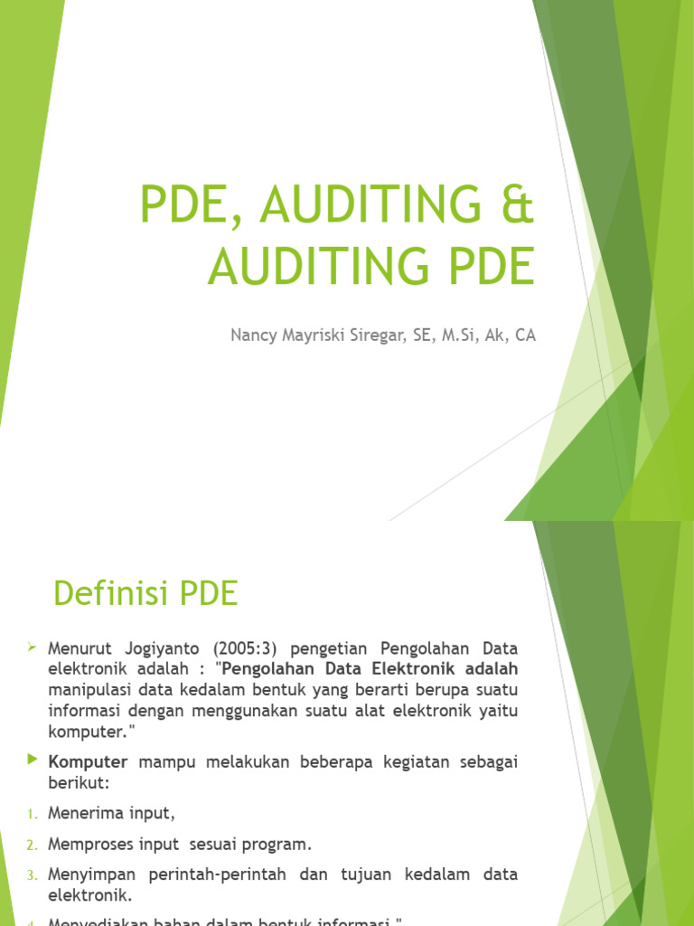 Audit PDE: Definisi dan Metode | PDF