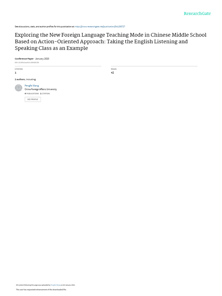 Exploring The New Foreign Language Teaching Mode I | PDF | Language ...
