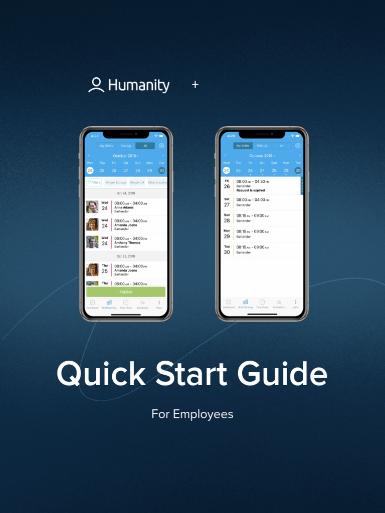 Quick Start Guide Employees - Humanity | PDF | Mobile App | World Wide Web