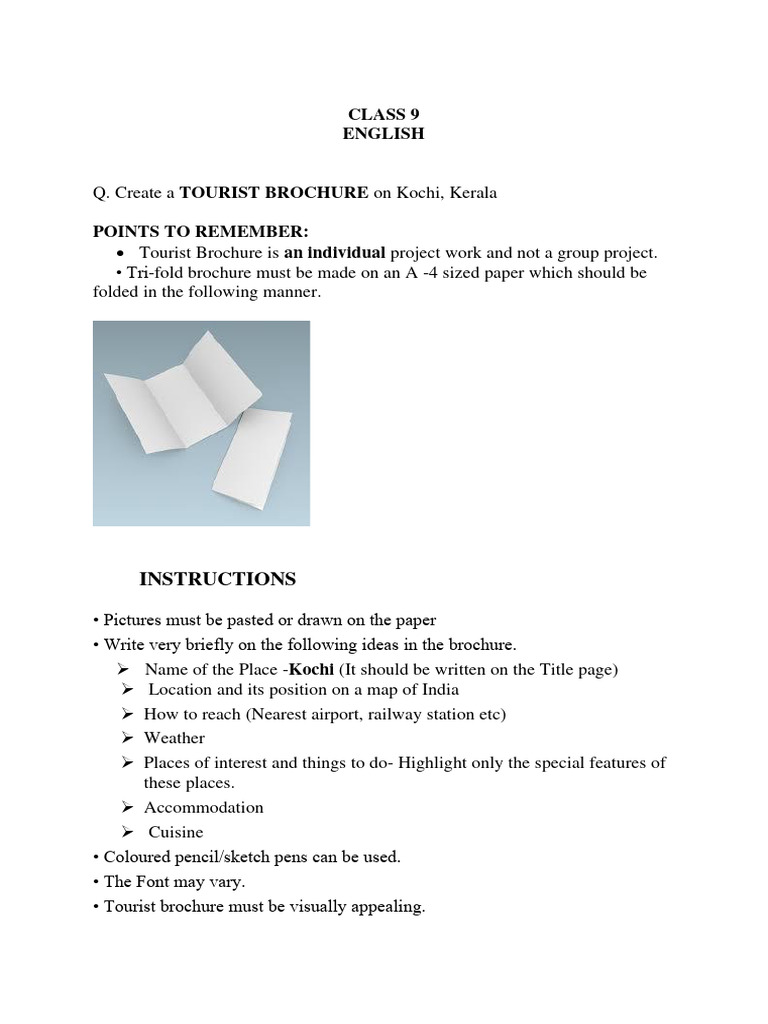 Kochi Kerala Tourist Brochure Project | PDF | Travel | Home & Garden