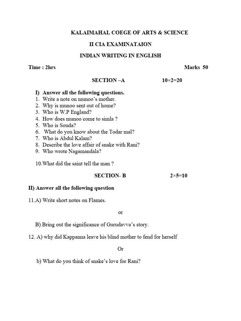 Indian Writing in English | PDF