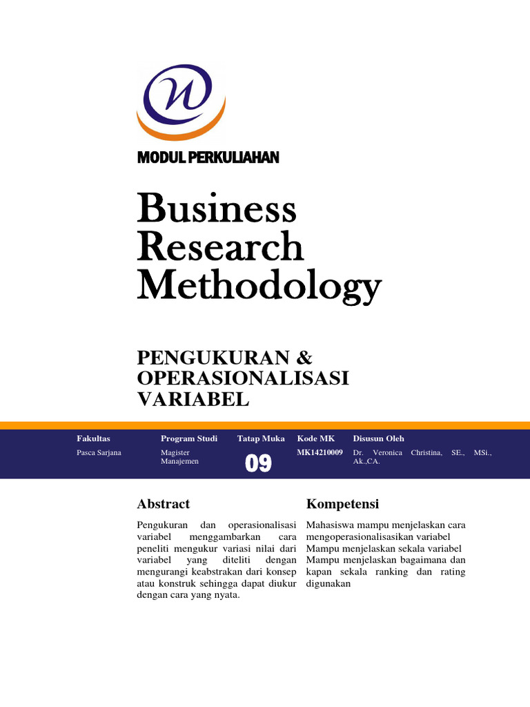 Pengukuran dan Operasionalisasi Variabel | PDF | Karier & Perkembangan ...