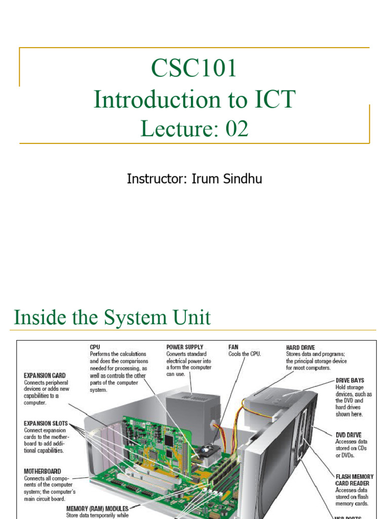 ICT CS101 Week2 | PDF | Central Processing Unit | Random Access Memory