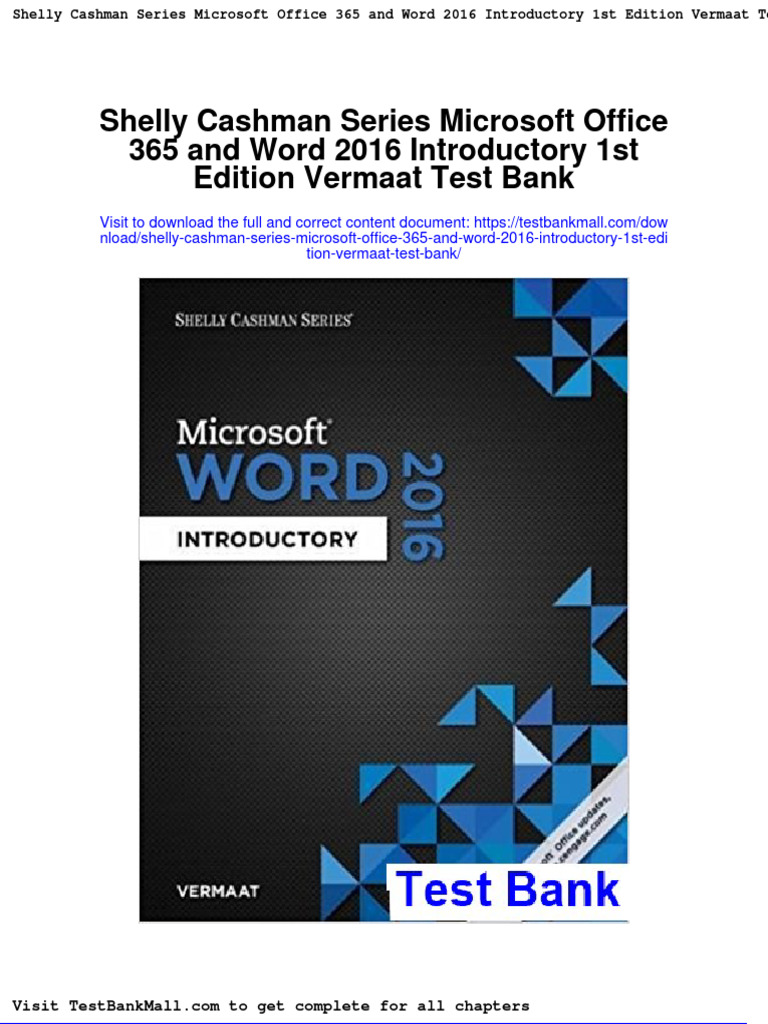 Shelly Cashman Series Microsoft Office 365 And Word 2016 Introductory