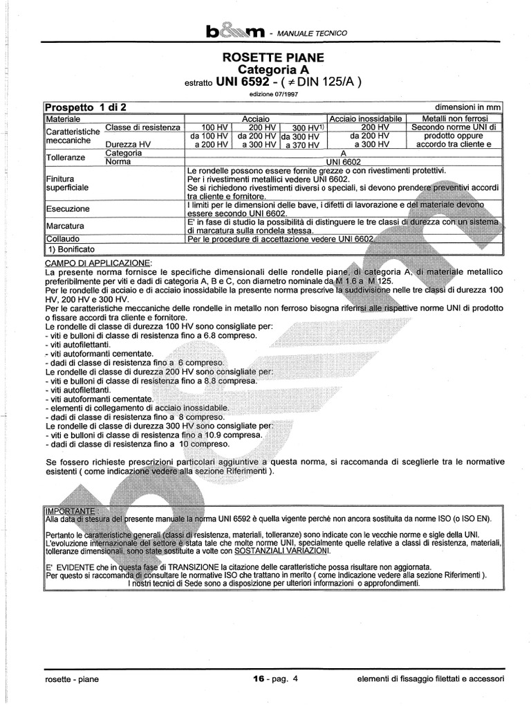 Uni6592 Classi Di Resistenza | PDF