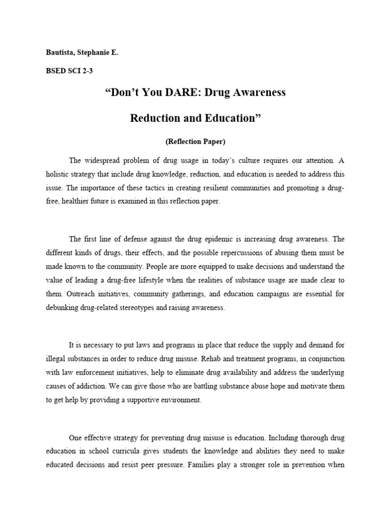 Reflection Paper SOCSCI 1110 | PDF | Substance Abuse | Drug Rehabilitation