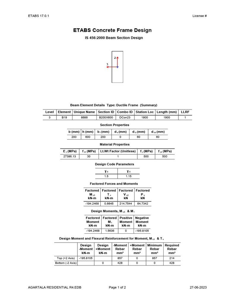 Beam B1 Design | PDF | Beam (Structure) | Building Technology