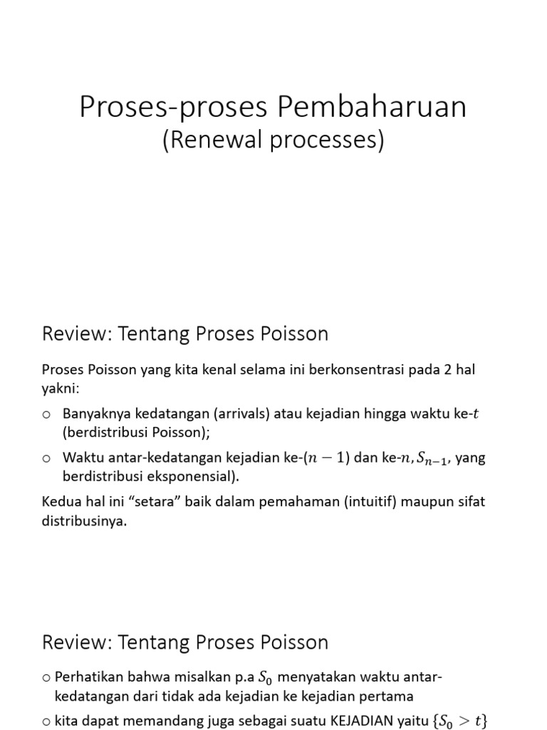Proses Renewal dan Poisson dalam Statistika | PDF