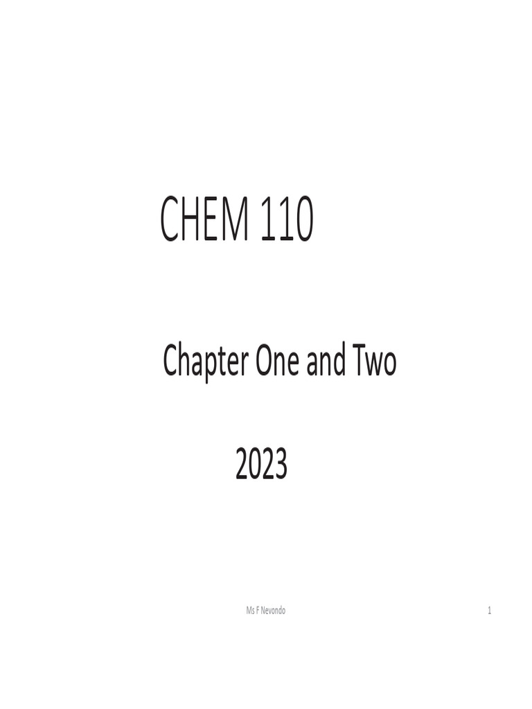 CHEM 110 Chapter 1 and 2 | PDF | Ion | Significant Figures
