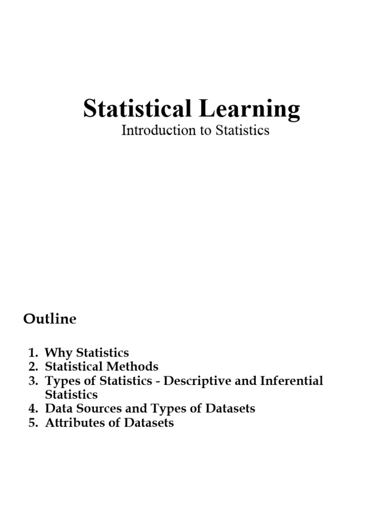 Statistical Learning - Introduction | PDF | Statistics | Level Of Measurement