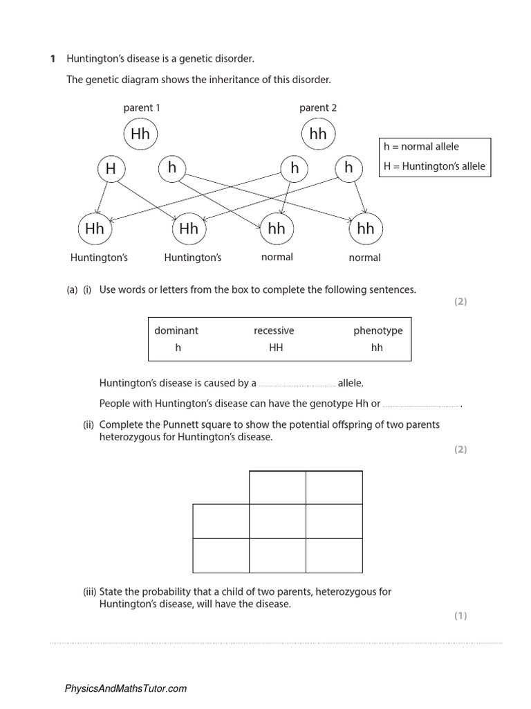 Inheritance 1 QP | Download Free PDF | Genotype | Zygosity