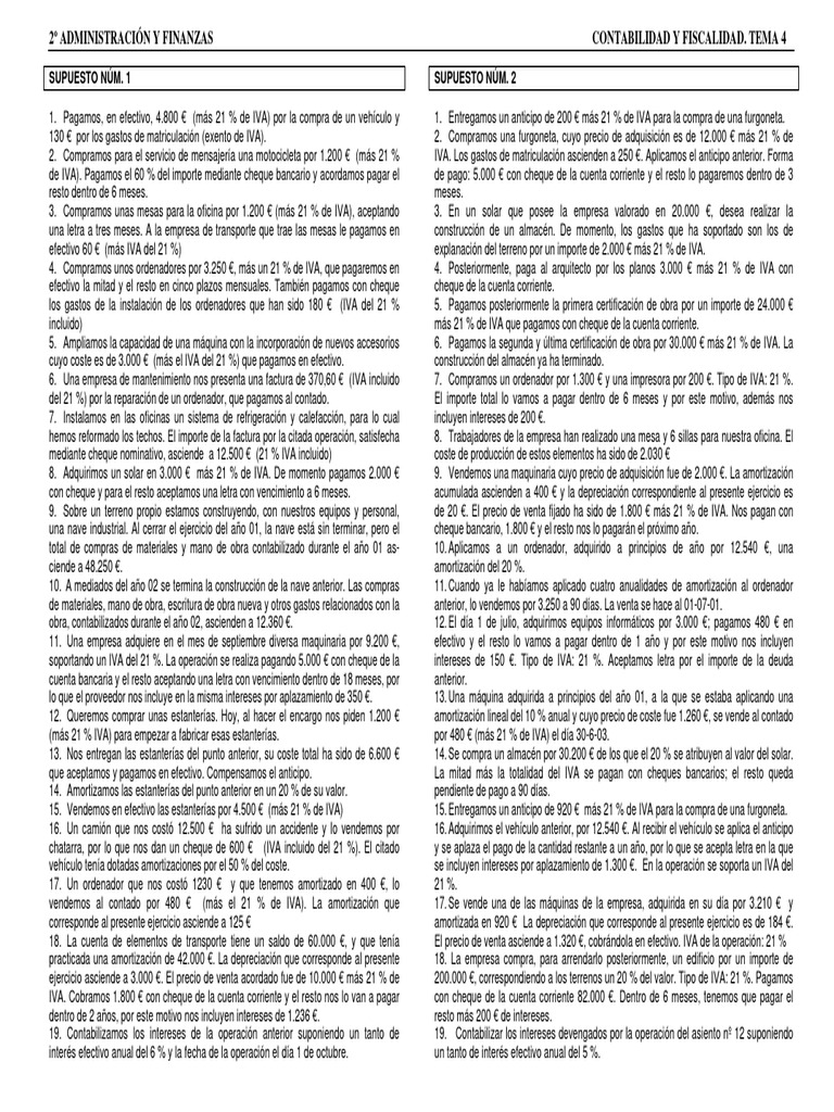 Supuesto Tema 4 | PDF | Bancos | Cheque