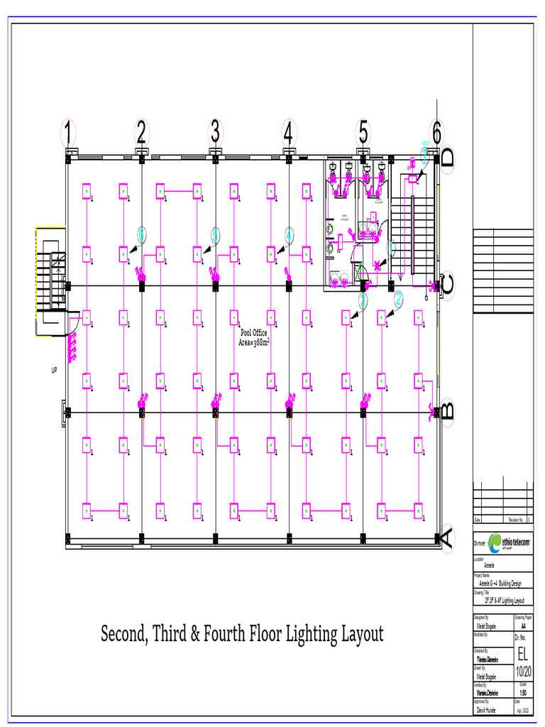 Assela Standard G+4 2nd, 3rd & 4th Floor Lighting Layout | PDF