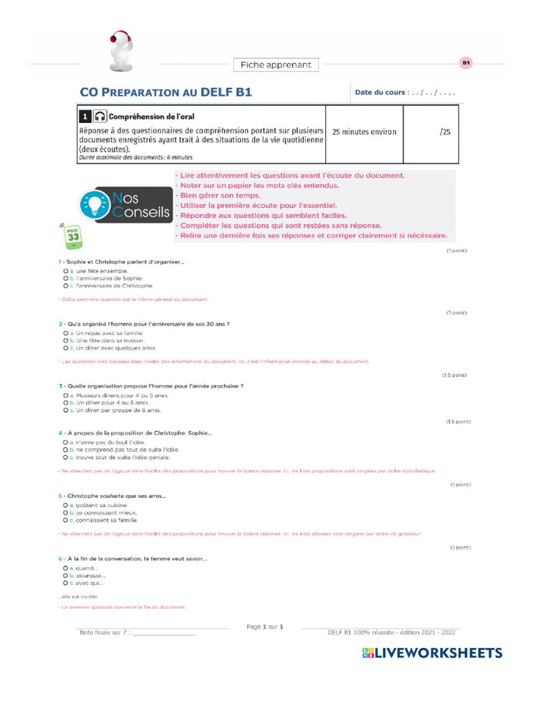 Preparación Delf B1 | PDF