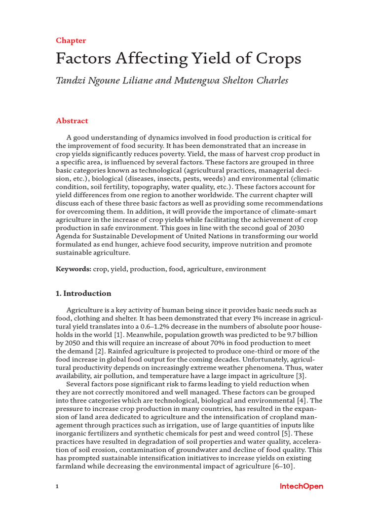 Factors Influencing Crop Yield Dynamics | PDF | Agriculture | Soil