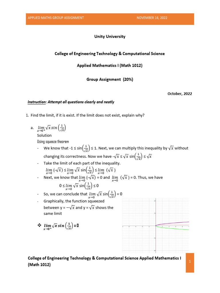 Unity University Applied | PDF | Applied Mathematics | Mathematics