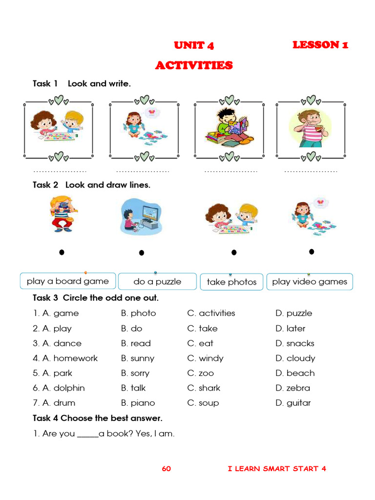 Lớp 4 - BT - Unit 4 | PDF