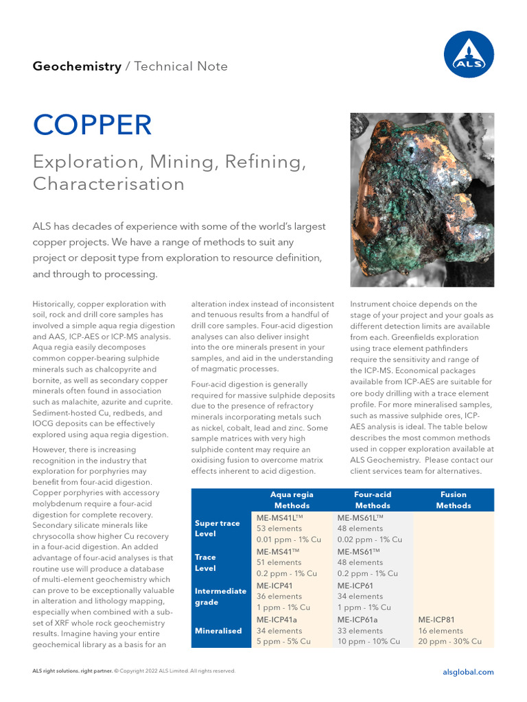 ALS Copper | PDF | Copper | Ore