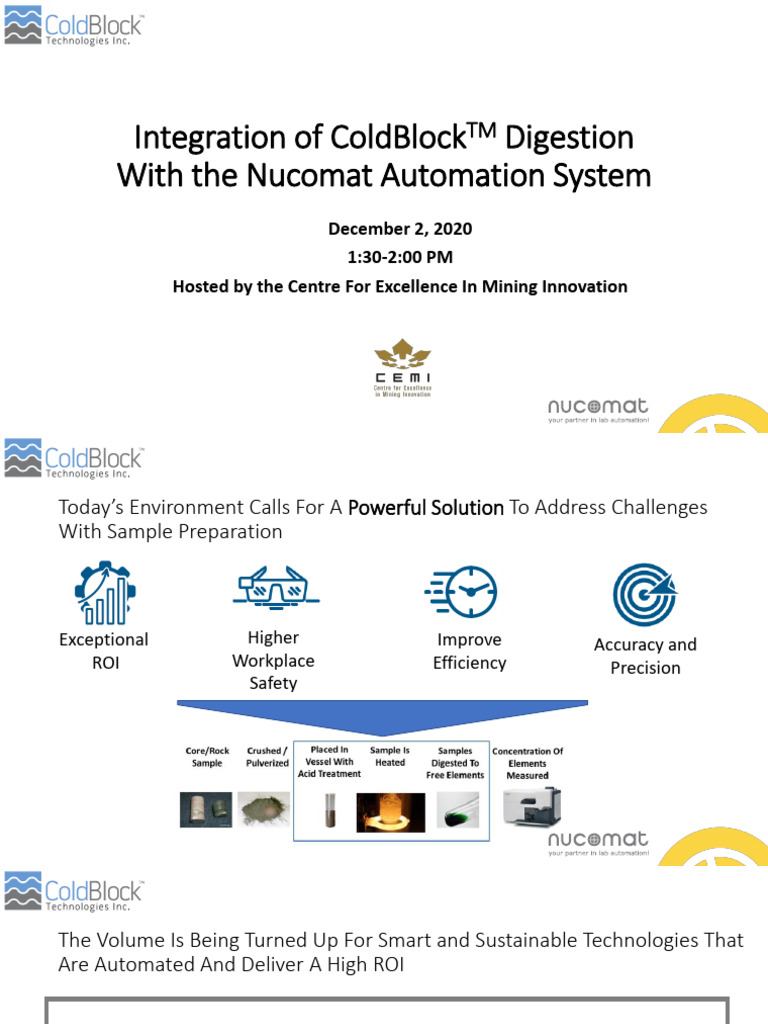ColdBlock Presentation and Script For CEMI Webinar Dec 2 | PDF | Automation | Return On Investment