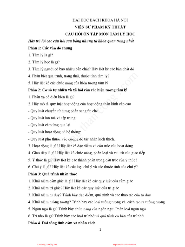 Tam-Ly-Hoc-Dai-Cuong - Duong-Thi-Kim-Oanh - File - 20210127 - 181118 - De-Cuong-On-Tap-Tlhud ...