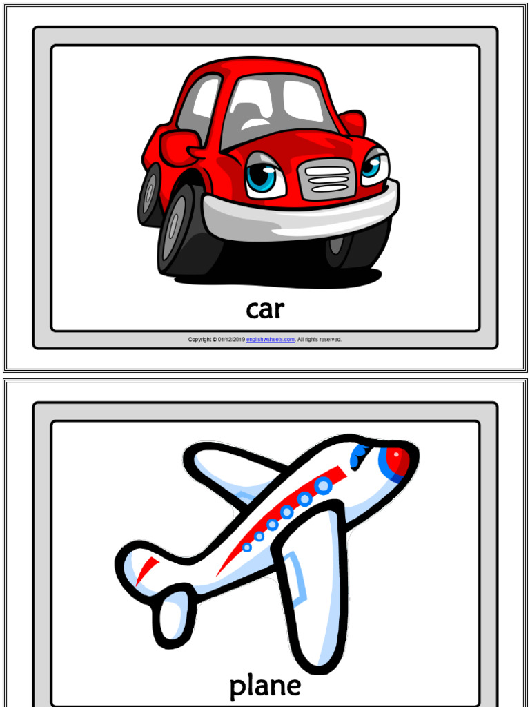 Means of Transport Vocabulary Esl Printable Flashcards With Words For ...