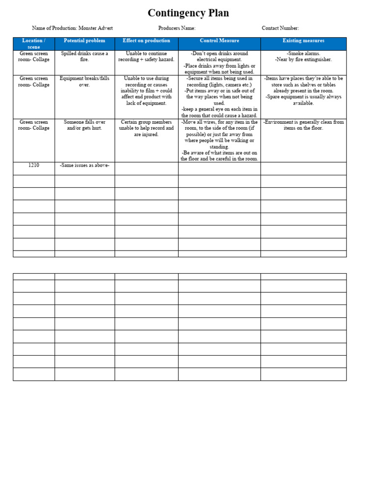 Contingency Plan | PDF | Hazards | Occupational Safety And Health