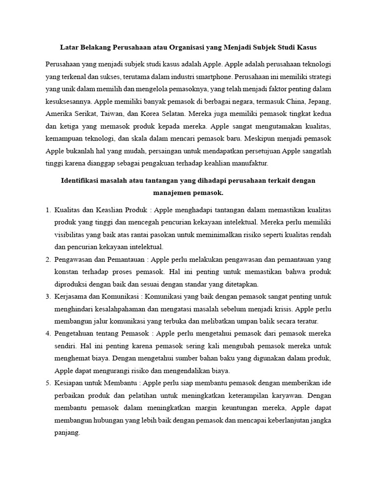 SRM Pada Perusahaan Apple | PDF