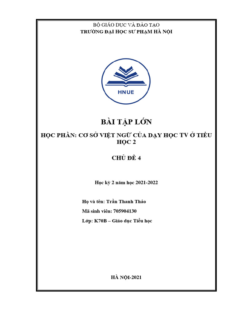 (Bài tập lớn - CSVN) | PDF