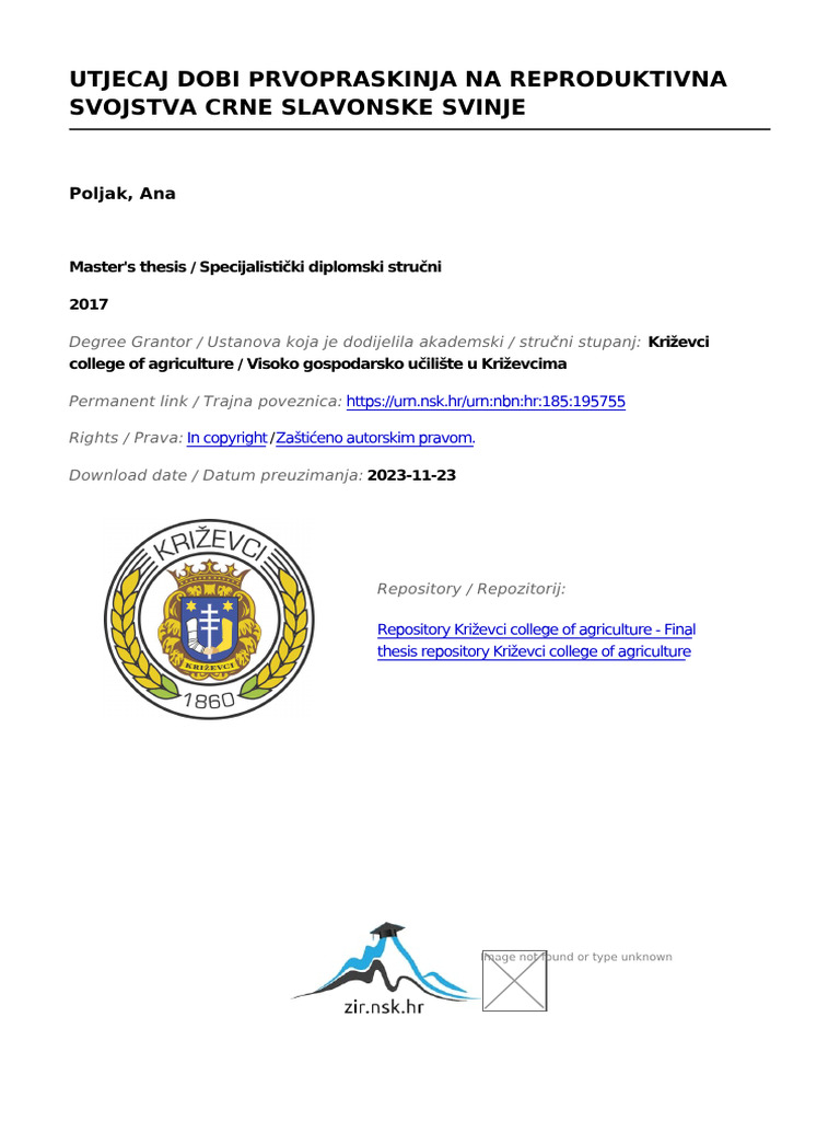 Crna Slavonska Križanje | PDF