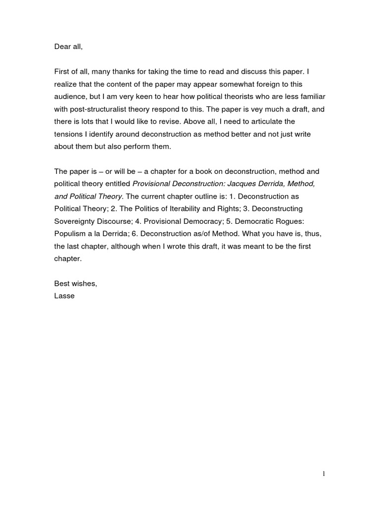 Deconstruction and Political Theory | PDF | Deconstruction | Jacques ...