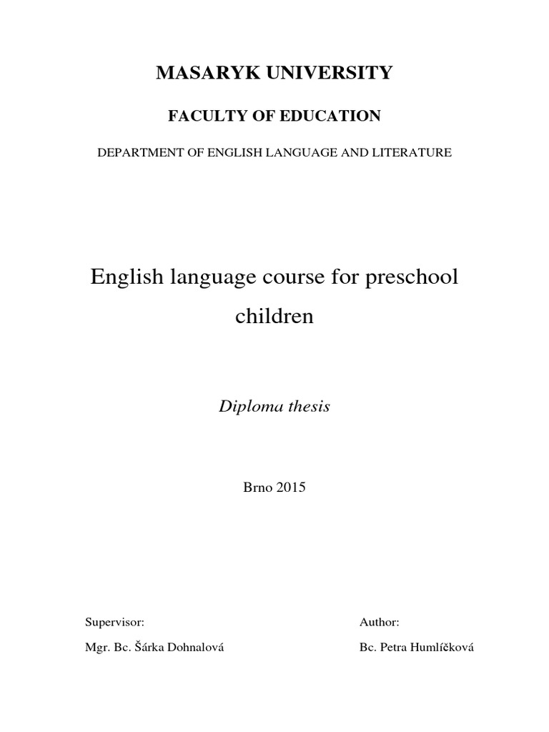 Diploma Thesis Humlickova | PDF Diploma Thesis Humlickova | PDF