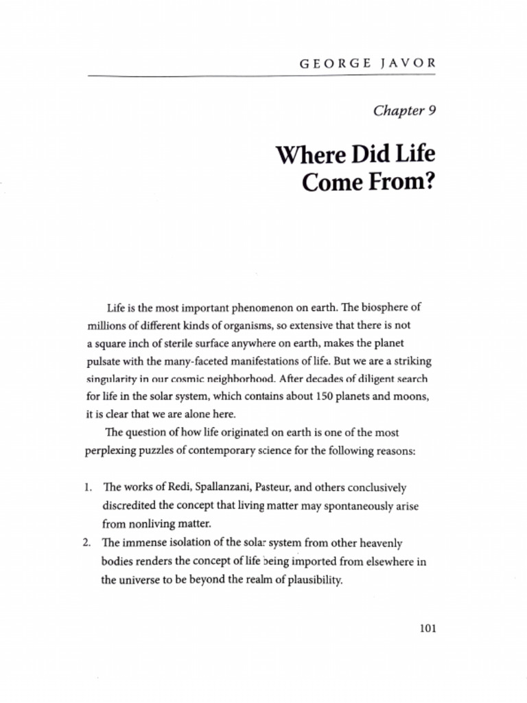 Where Did Life Come From | PDF | Life | Science