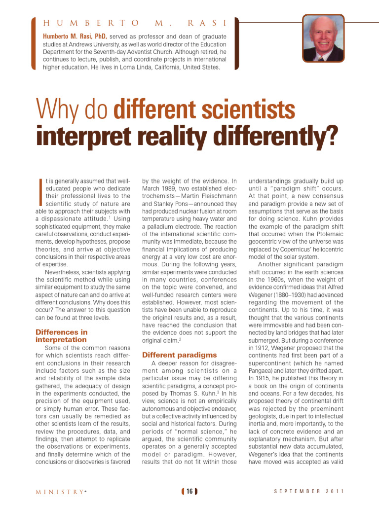 Why Do Different Scientists Interpret Reality Differently | PDF | God ...