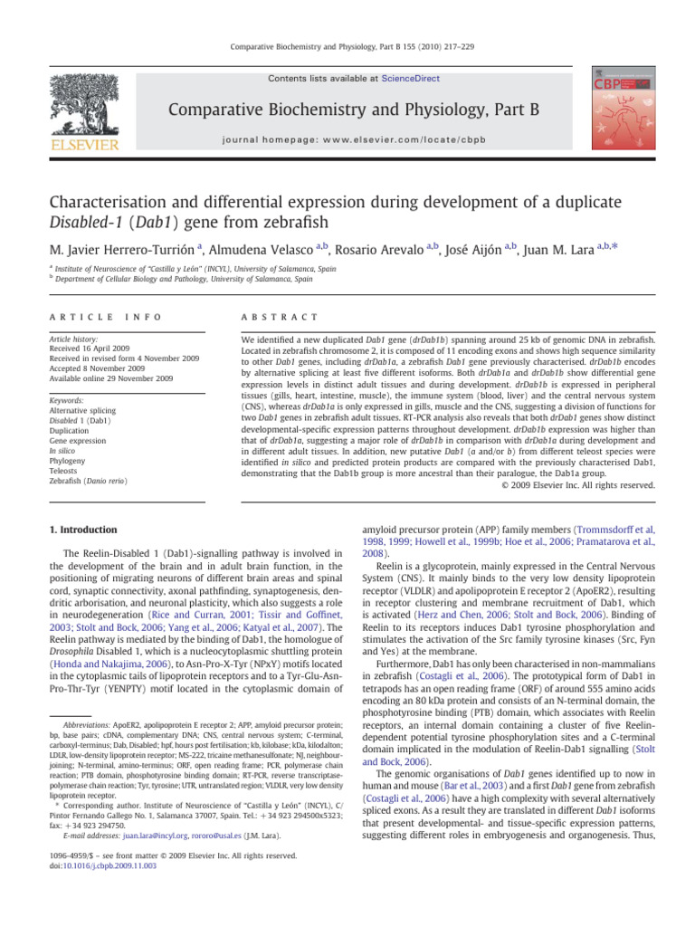 Characterisation and Differential Expression During Development of A ...