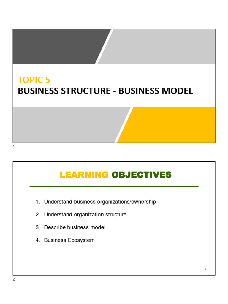 5 - Chủ Đề 5 - Business Structure Business Model - LMS | PDF | Business ...