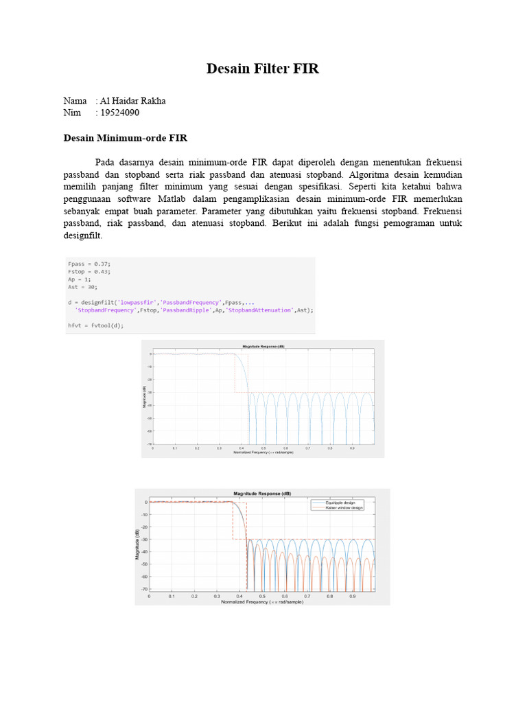 Desain Filter FIR | PDF