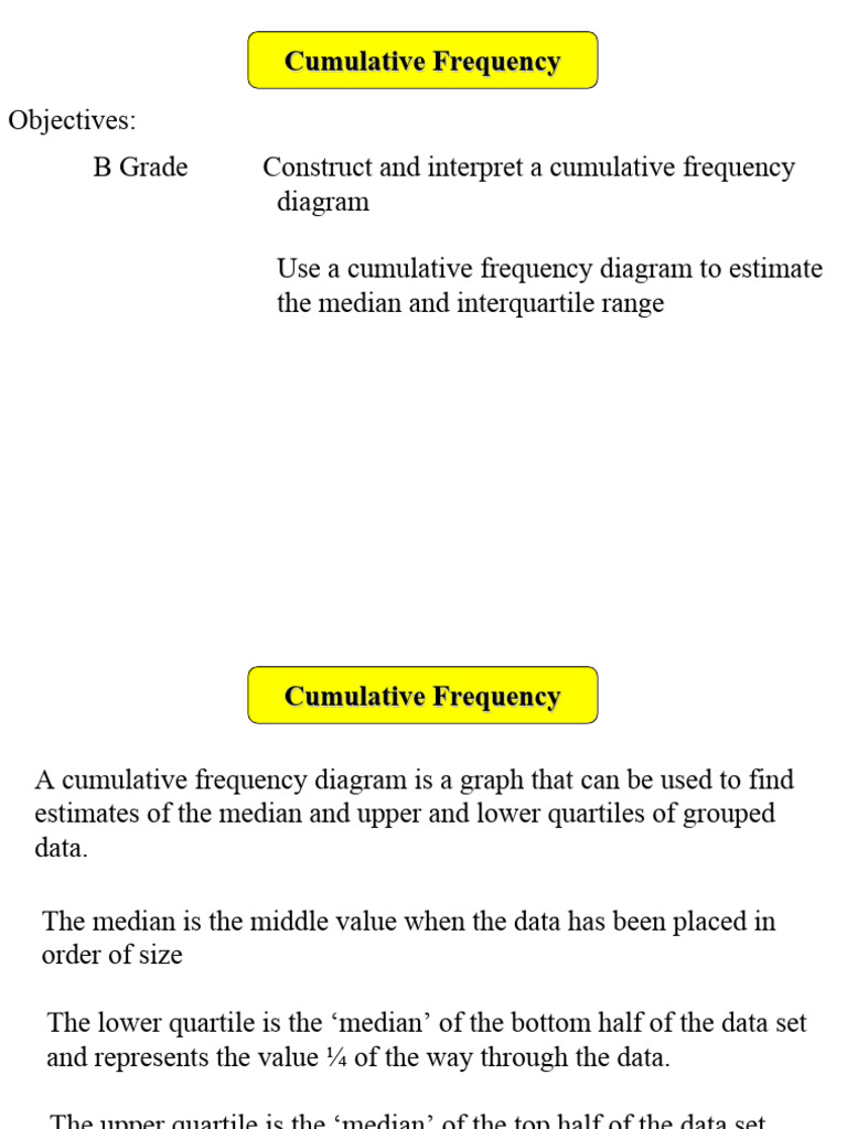 Cumulative Frequency | PDF | Quartile | Sampling (Statistics)