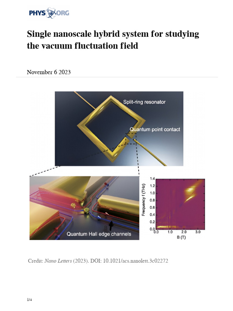 2023 11 Nanoscale Hybrid Vacuum Fluctuation Field | PDF | Terahertz ...